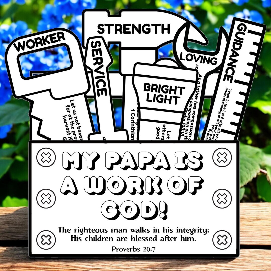 My Papa is a Work of God Scripture Toolbox Father's Day Craft, Papa ...