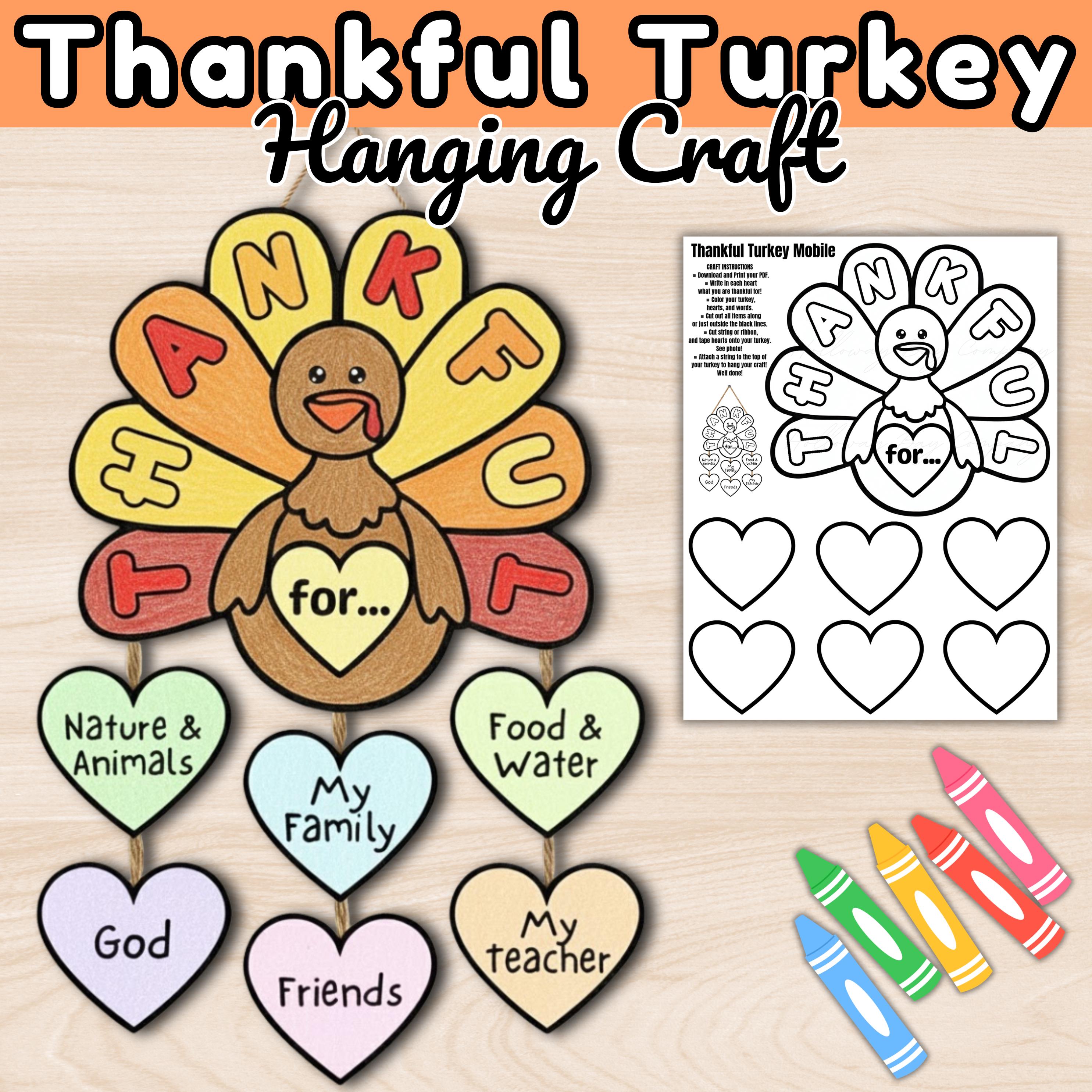 Thankful Turkey Mobile, Thanksgiving Crafts Sunday School Crafts ...
