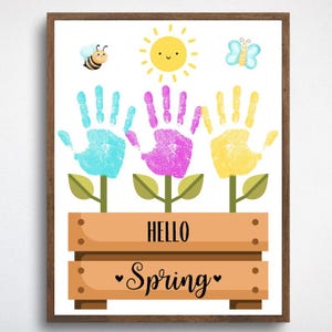 Spring Handprint, Spring Handprint Craft, Kids Craft Bundle, Spring ...