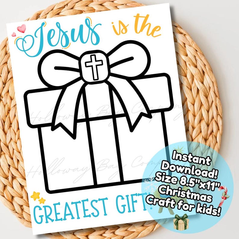 Christmas Sunday School Activity for Kids, Christmas Gift Printable ...