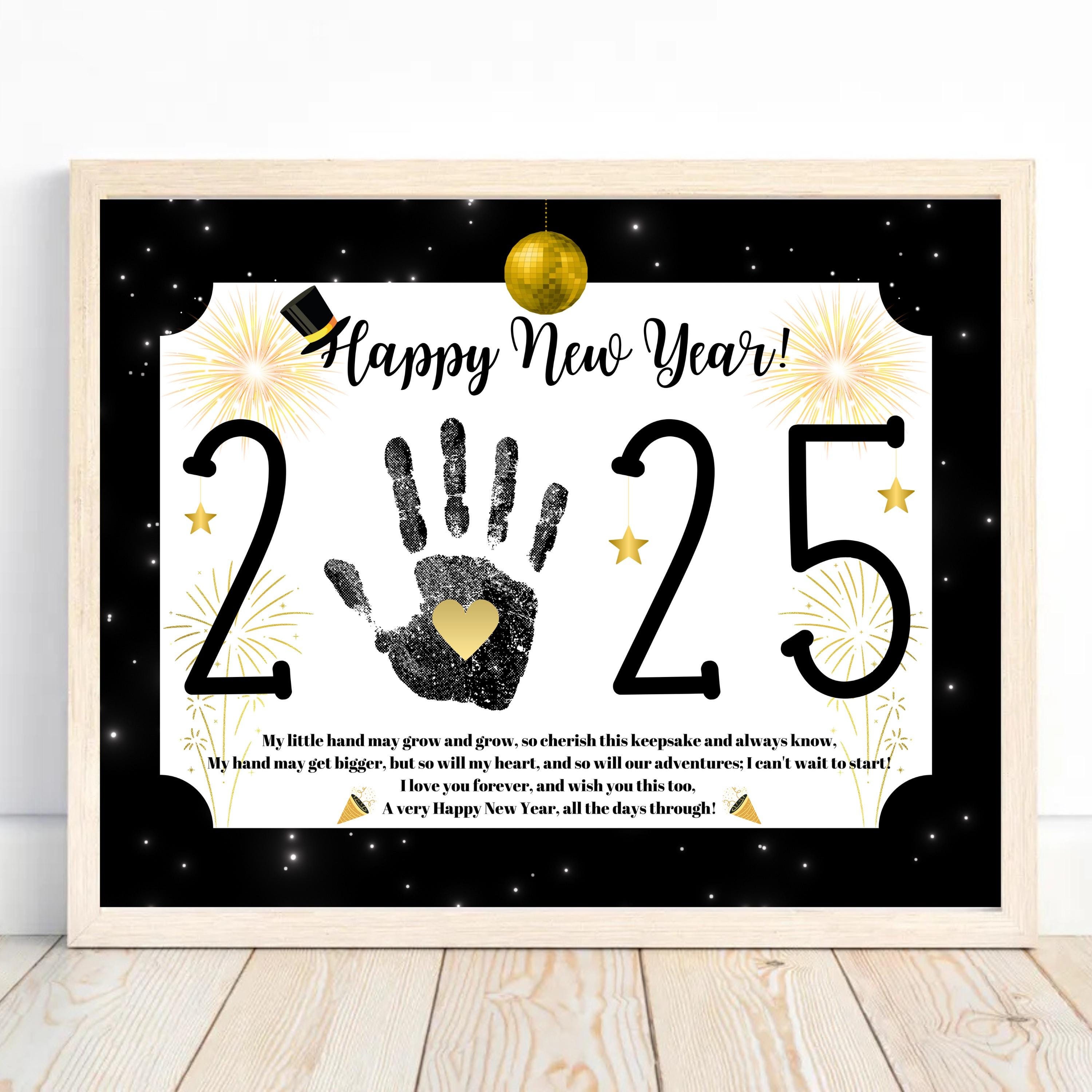 New Years Handprint Art, New Years Decor, New Year's Eve Printable ...