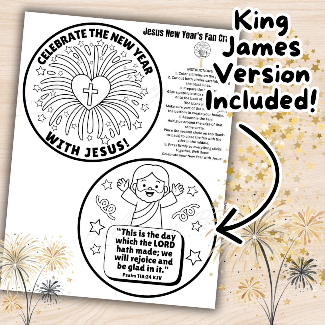 Jesus New Years Craft, Sunday School Lesson New Year's 2026 Activity ...