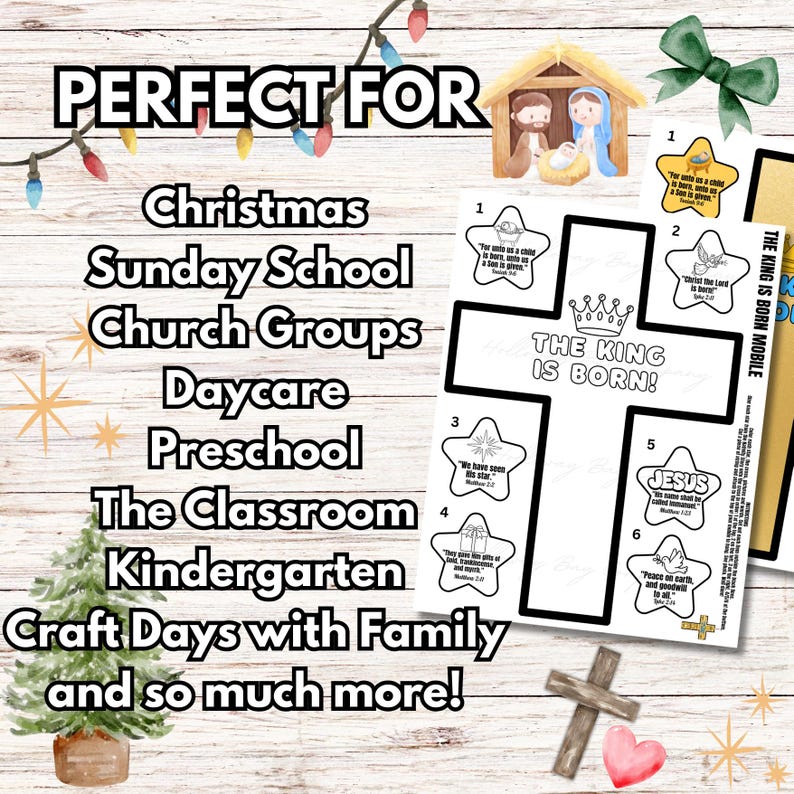 Christmas Bible Crafts, Sunday School Lesson, Nativity Story Jesus ...