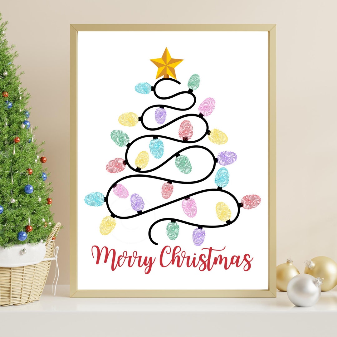 Christmas Fingerprint Art, Christmas Handprint Art, Baby Craft ...