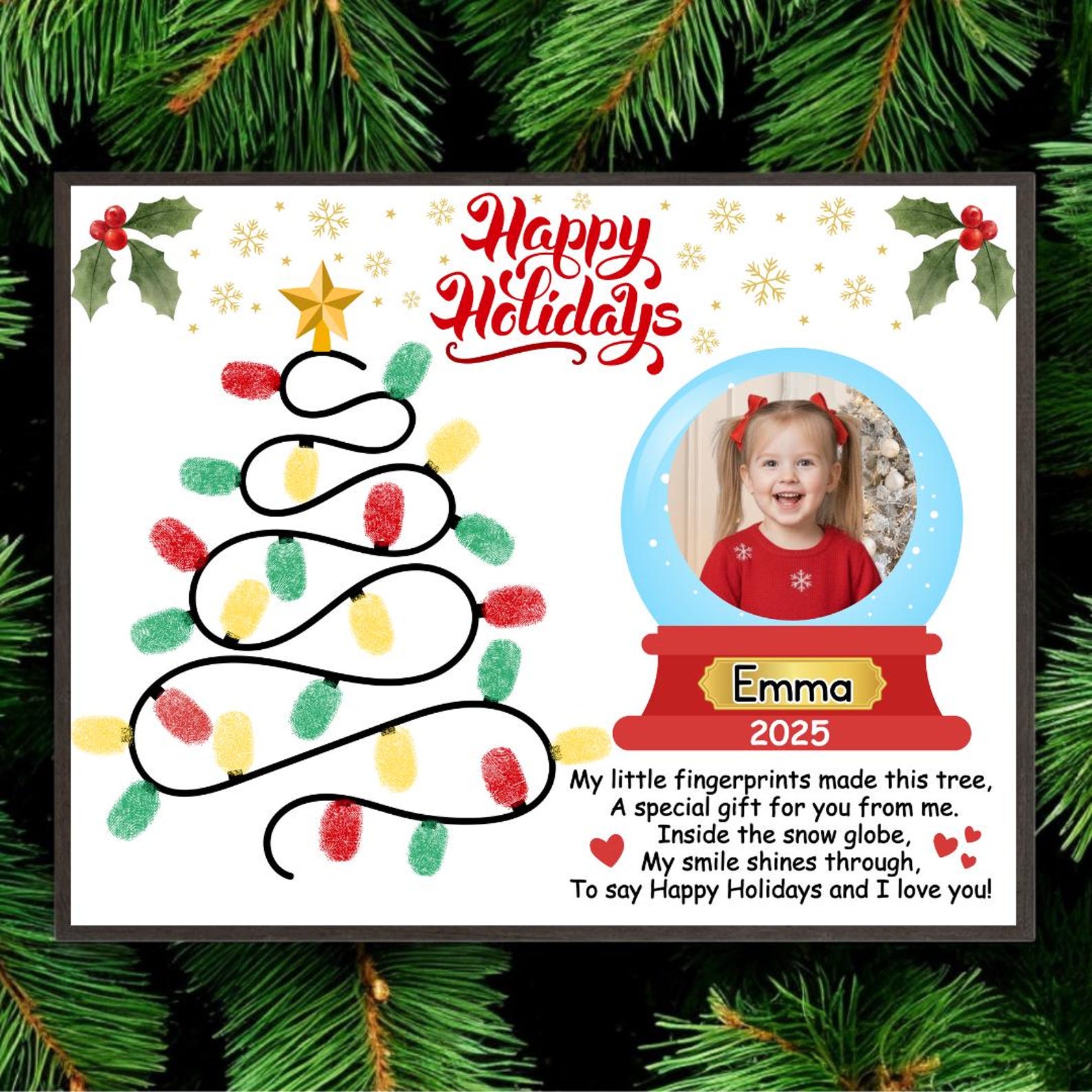 Happy Holidays Handprint Craft Poem Kindergarten Preschool Prek Daycare ...