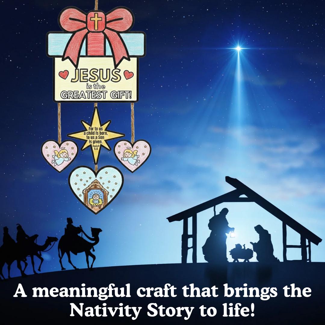 Christmas Bible Crafts Sunday School Activity, Religious Jesus Nativity ...