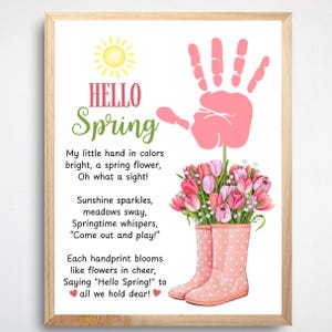 Spring Handprint Art, Spring Flower Handprint Craft, Hello Spring ...