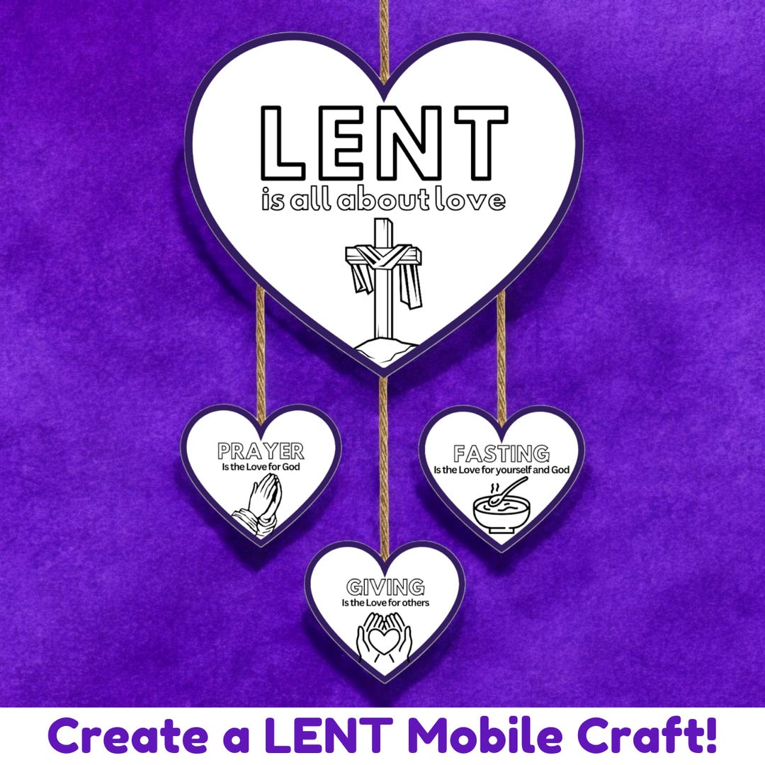 Lent Crafts, Kids Lent Activity, Lent Craft Printable, Ash Wednesday ...