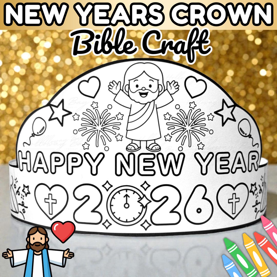 New Years Bible Craft Crown Hat Sunday School Lesson New Years 2026 ...