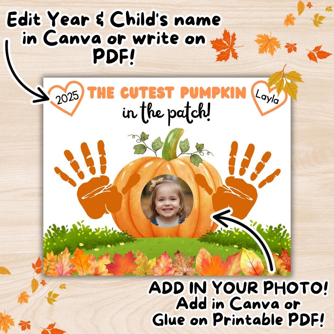 Halloween Handprint Art, Fall Crafts for Kids, Pumpkin Handprint ...