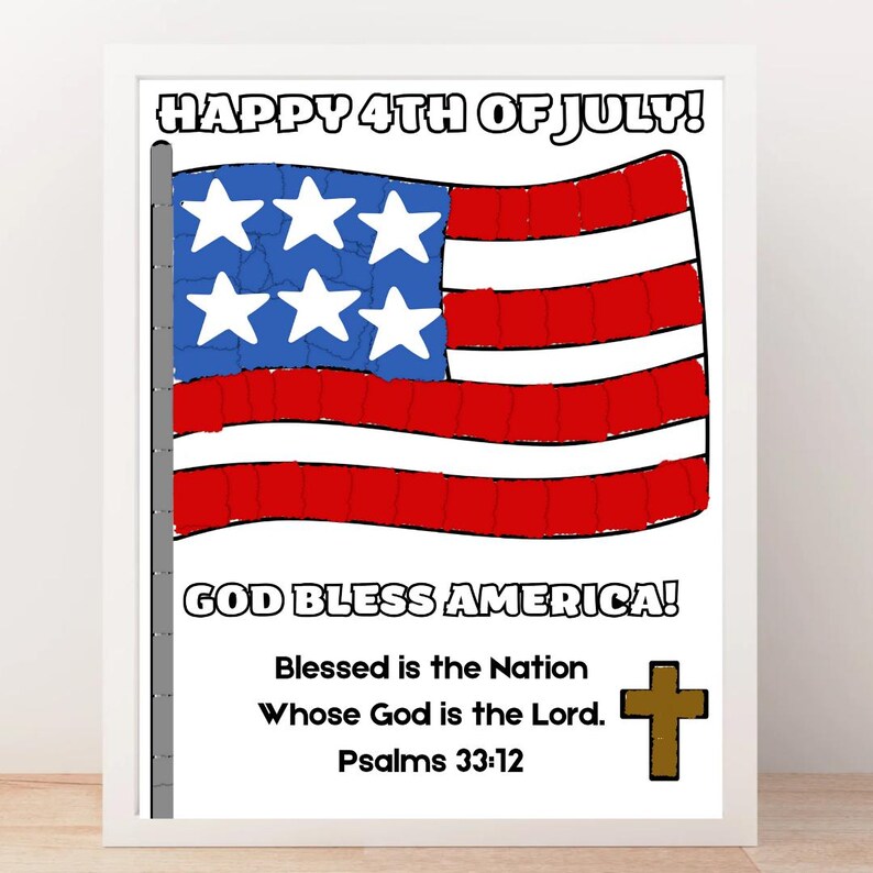 Fourth of July Craft Template Patriotic American Flag Printable Summer ...