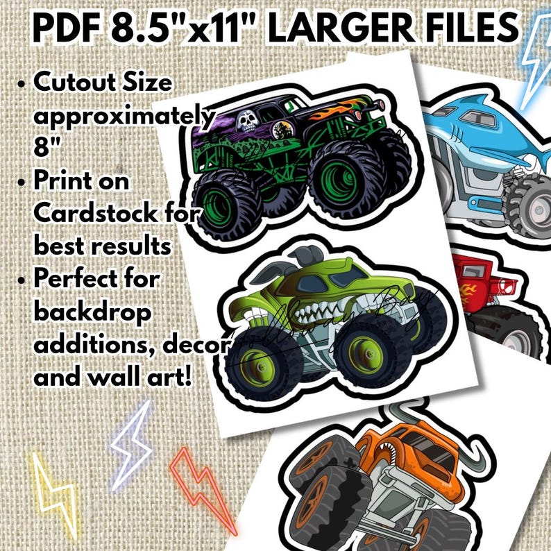 Monster Truck PNG Monster Truck Cutouts, Printable Monster Truck Cut ...
