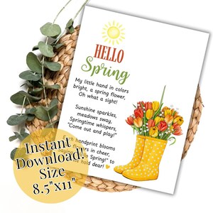 Spring Handprint Art, Spring Flower Handprint Craft, Hello Spring ...
