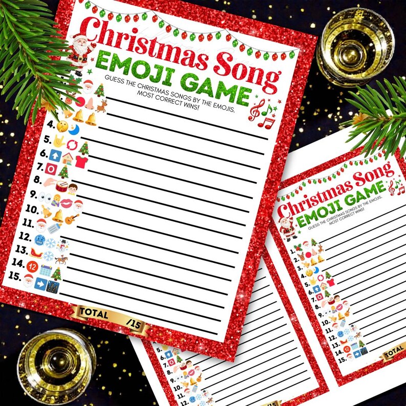 Christmas Songs Emoji Game, Christmas Games, Christmas Printable Games ...