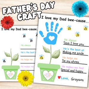 Fathers Day Handprint Art Craft, Dad Handprint Fingerprint Craft ...