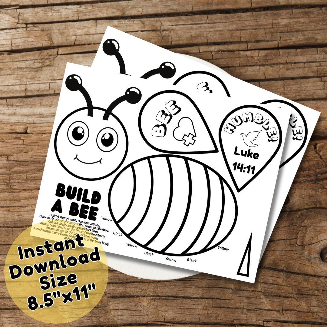 Bee Humble Craft, Sunday School Crafts Kids Bible Scripture Coloring ...
