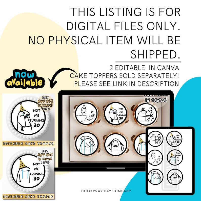 Meme Birthday, Funny Cupcake Toppers, Birthday Decor, Meme Cake Cupcake ...