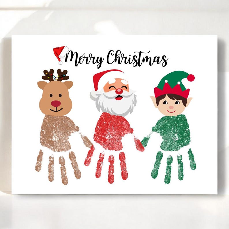 Christmas Handprint Art, Kids Toddlers Handprint Craft, Xmas Handprint ...