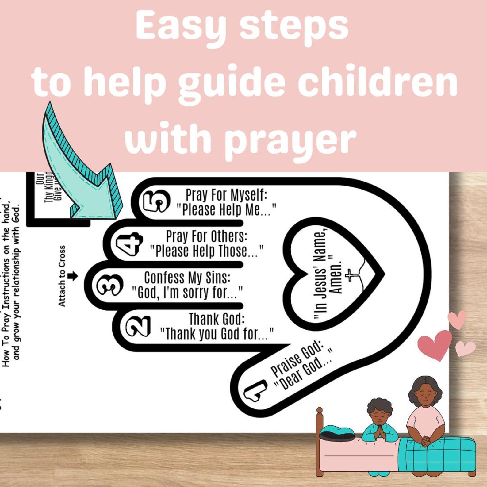 Kids Sunday School Craft, Bible Lesson Printables, Learn to Pray Mobile ...