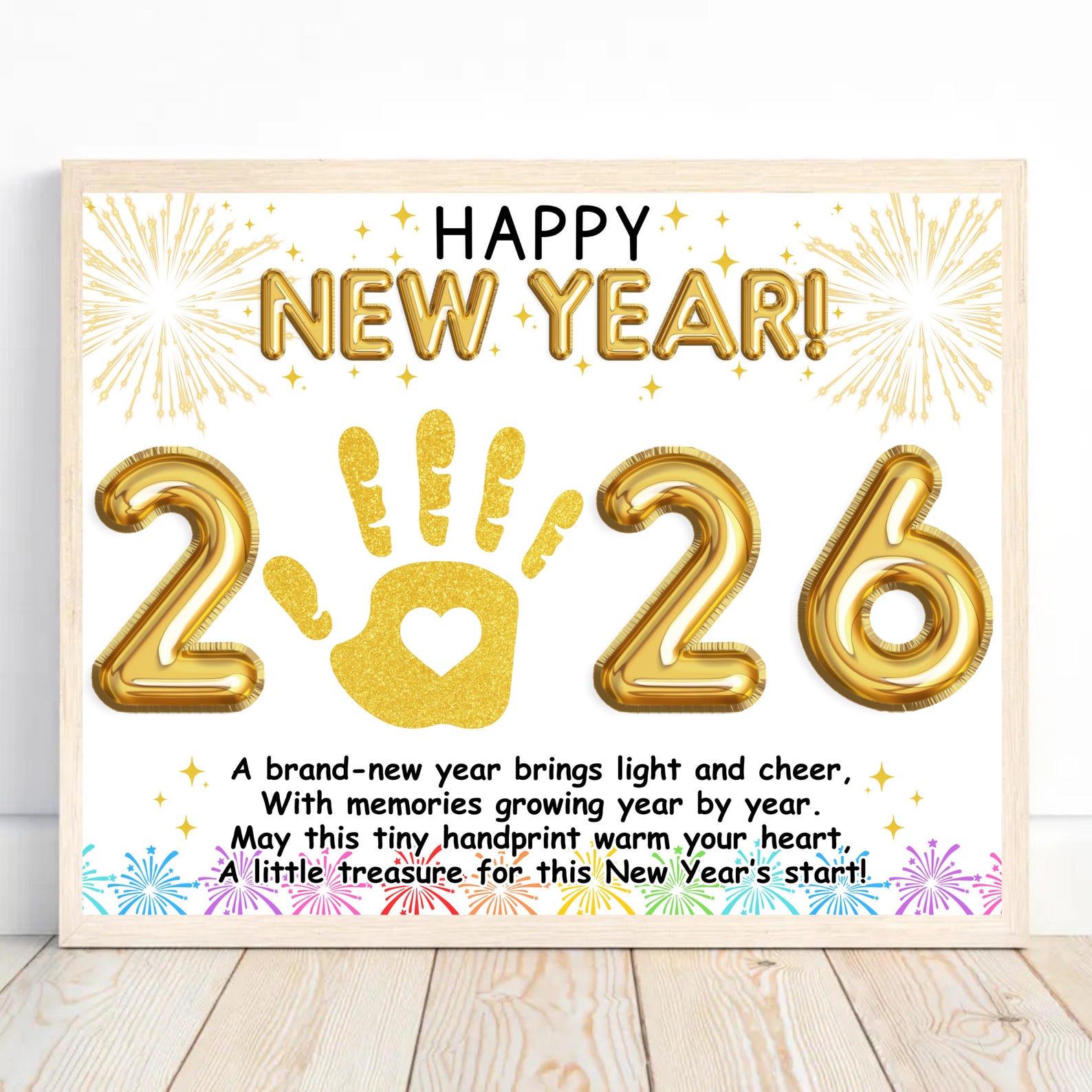 New Years Handprint Craft 2026, New Years Poem Keepsake, Toddler ...