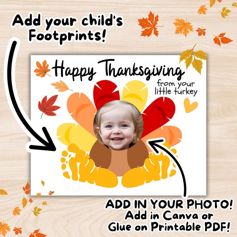 Thanksgiving Crafts for Kids, Thanksgiving Footprint Art Handprint ...