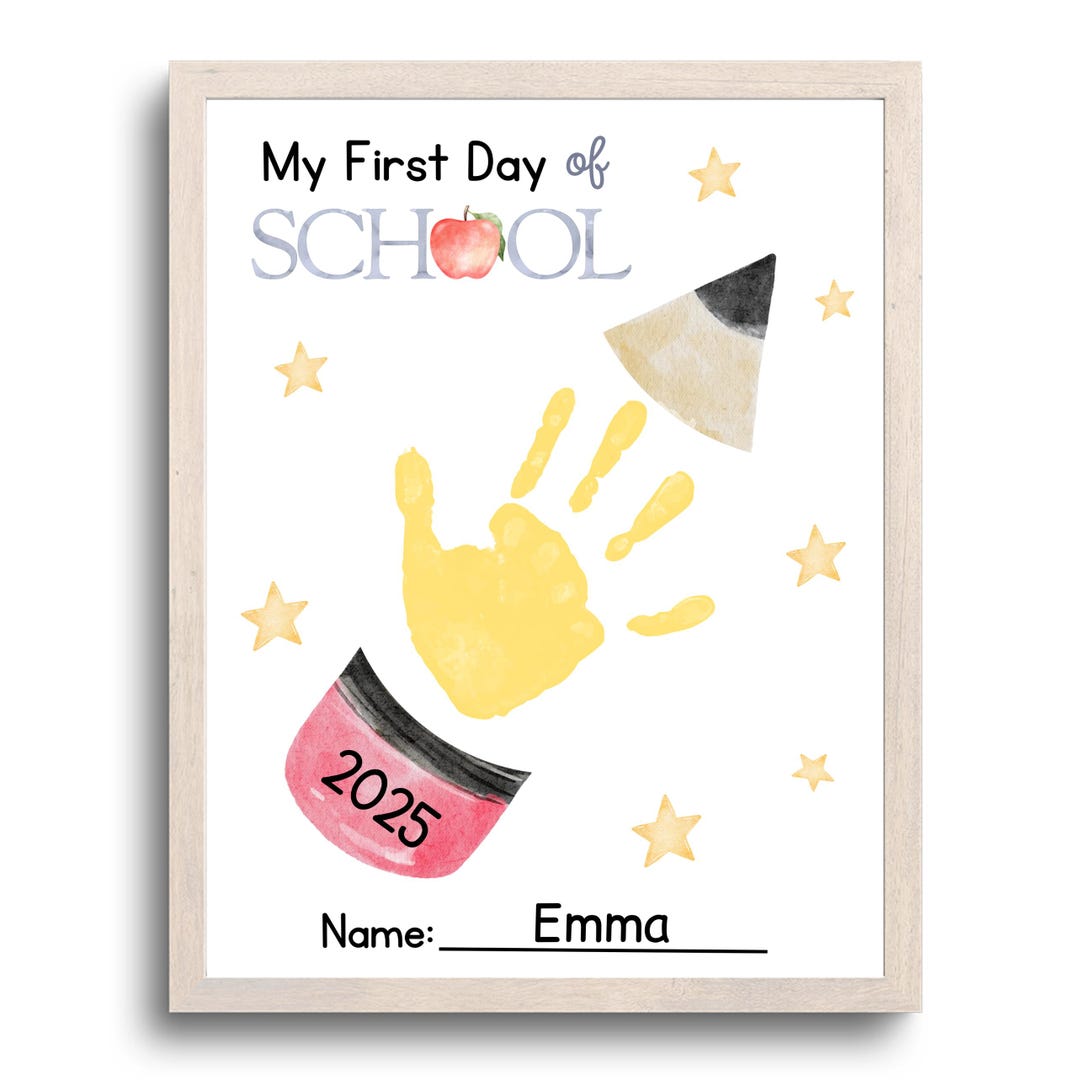 First Day of School Handprint Craft, Kindergarten Preschool Prek ...