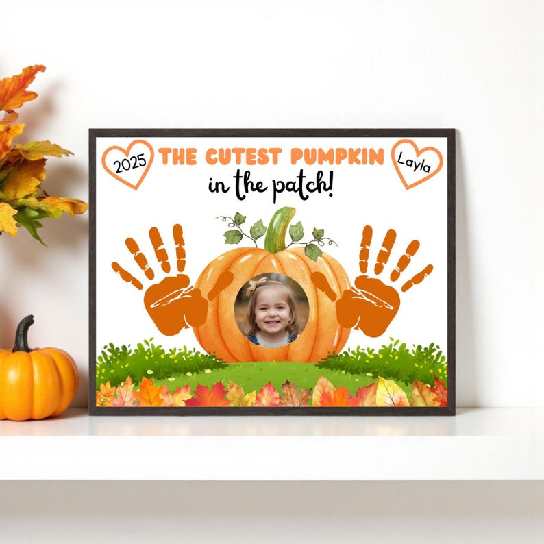 Halloween Handprint Art, Fall Crafts for Kids, Pumpkin Handprint ...