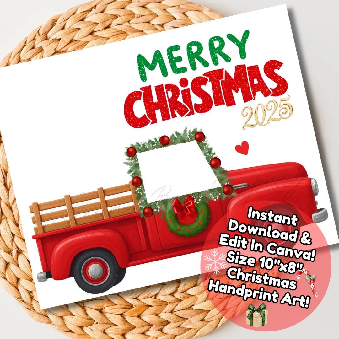 Christmas Handprint Art, Christmas Gift Keepsake for Parents, Toddlers ...