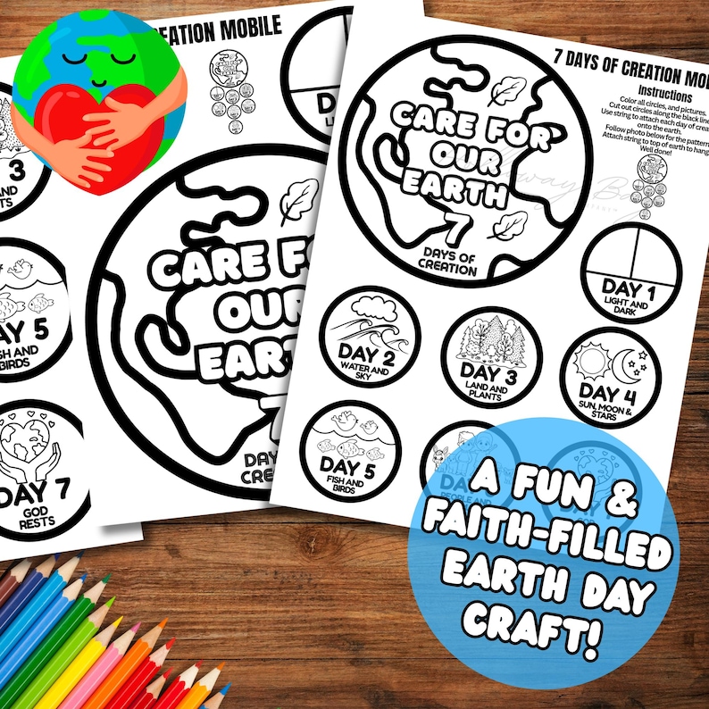 Earth Day Craft for Kids, 7 Days of Creation Crafts, Sunday School ...