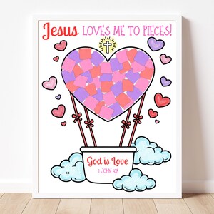 Jesus Loves Me to Pieces Valentine's Day Bible Craft, Sunday School ...