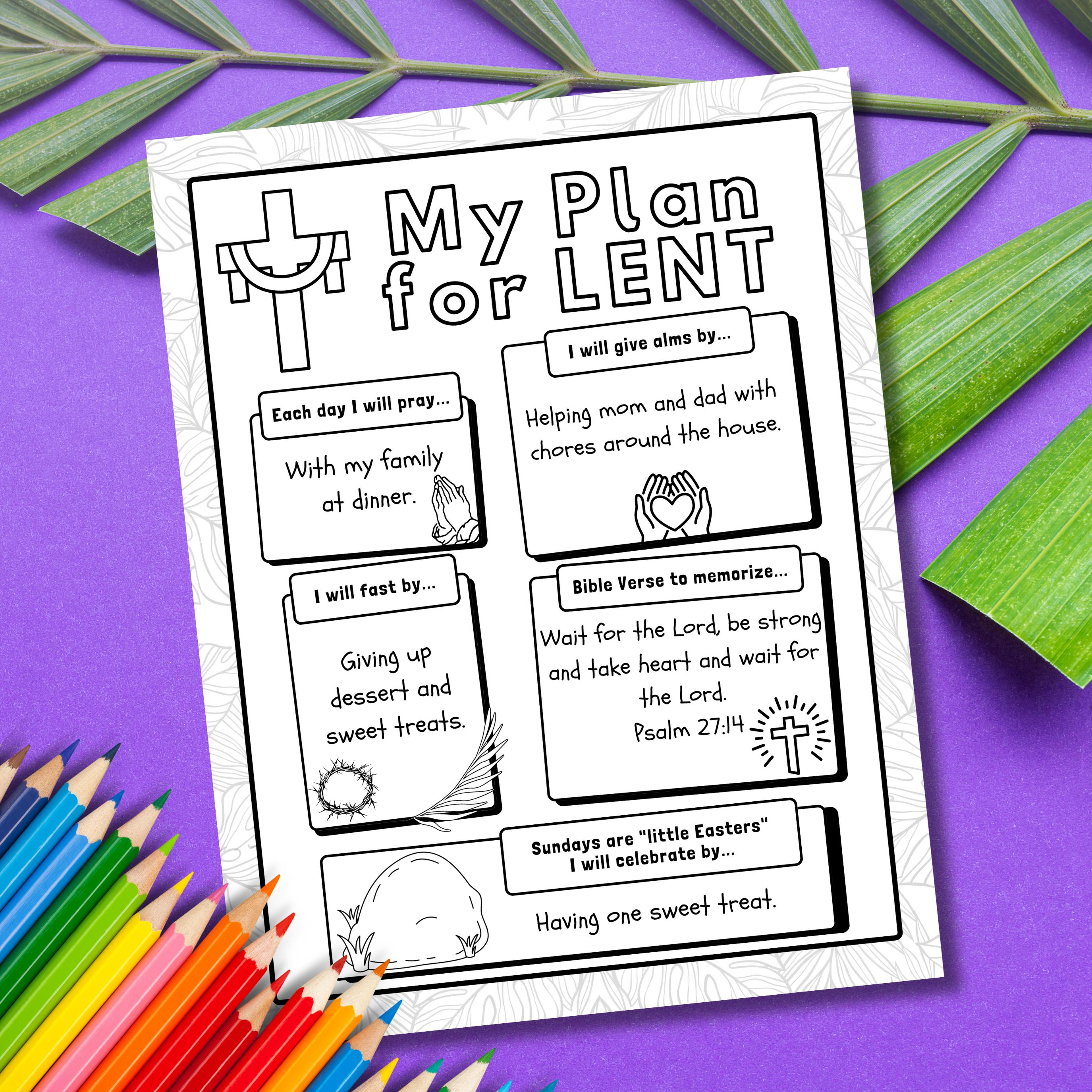 Lent Planner, Lent Crafts, Lent Craft Printable, Lent Crafts for Kids ...
