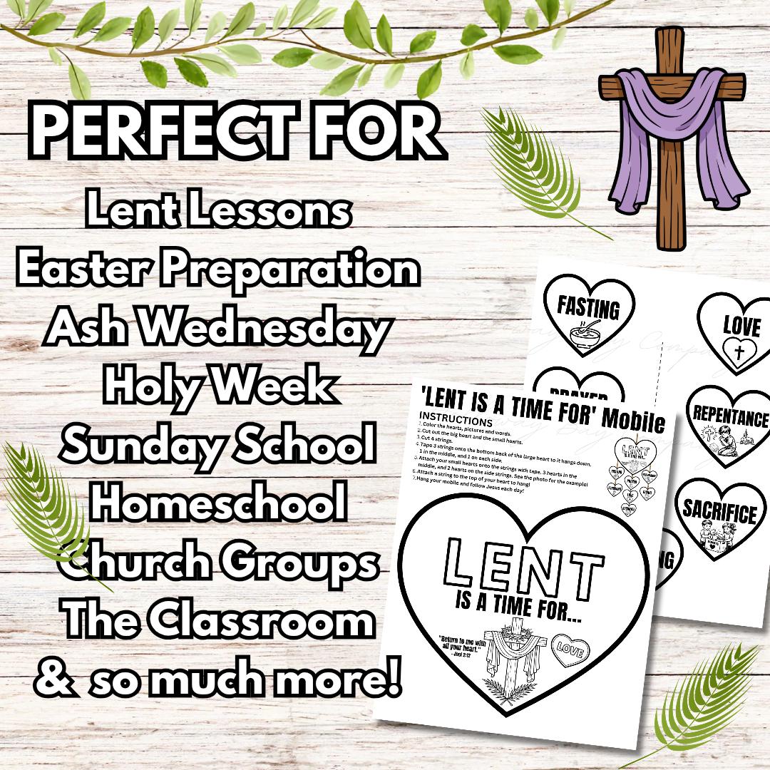 Lent Crafts, Kids Lent Activity, Lent Craft Printable, Ash Wednesday ...