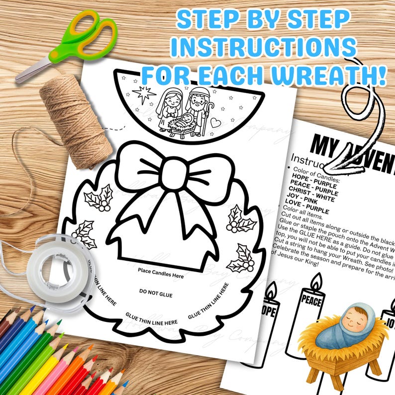 Advent Sunday School Craft, Advent Wreath Christmas Coloring Page ...