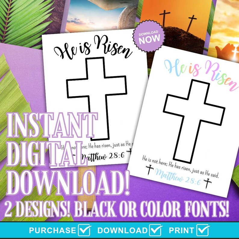 Easter Crafts, Christian Easter Crafts, Easter Printable, He is Risen ...