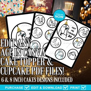 EDITABLE Meme Birthday Cupcake and Cake Toppers, Hilarious Birthday ...