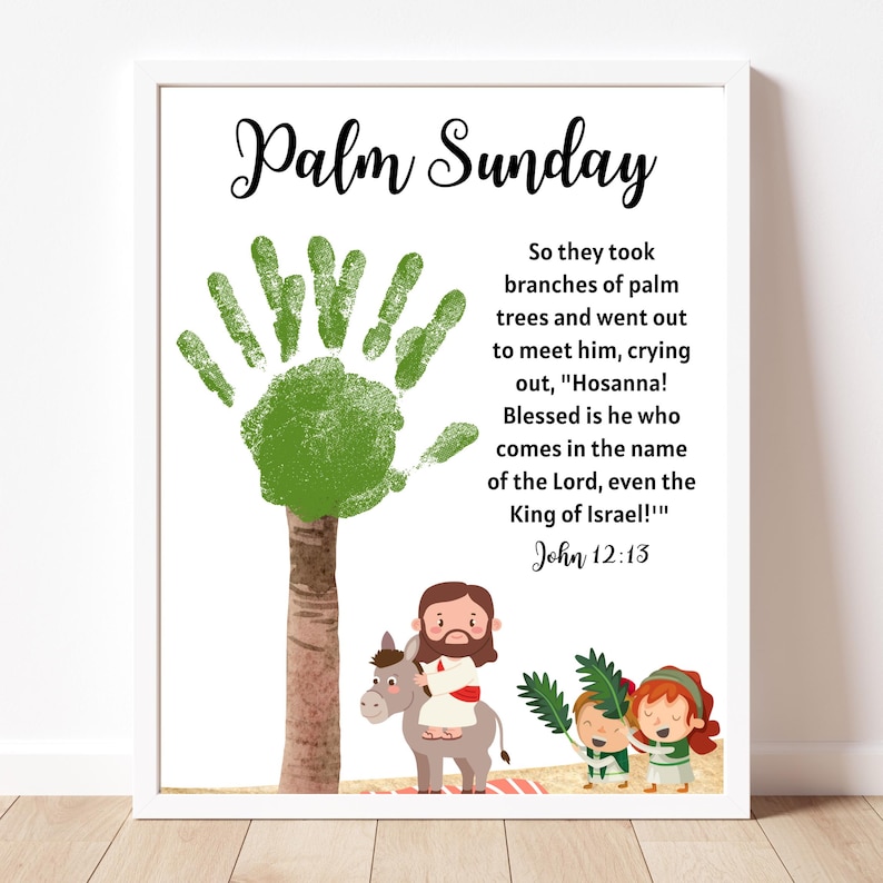 Palm Sunday Handprint Craft, Easter Handprint Art, Holy Week Crafts ...