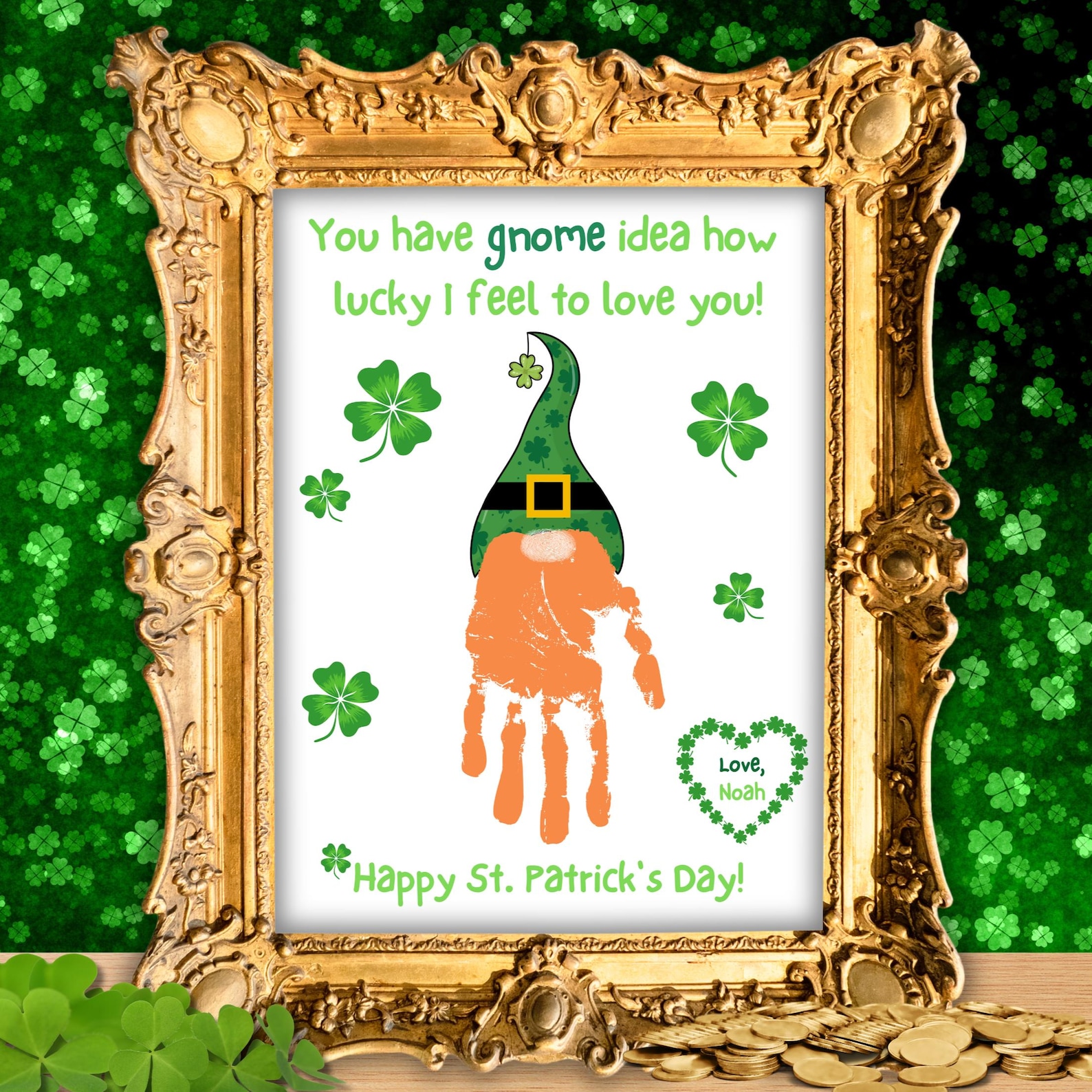 Leprechaun St. Patrick's Day Printable, St. Patricks Day Handprint Art ...