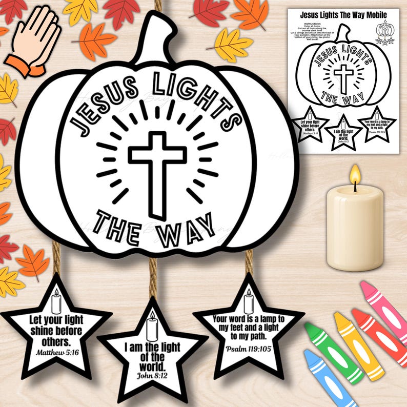 Jesus Lights the Way Mobile Craft, Sunday School Crafts, Fall Crafts ...