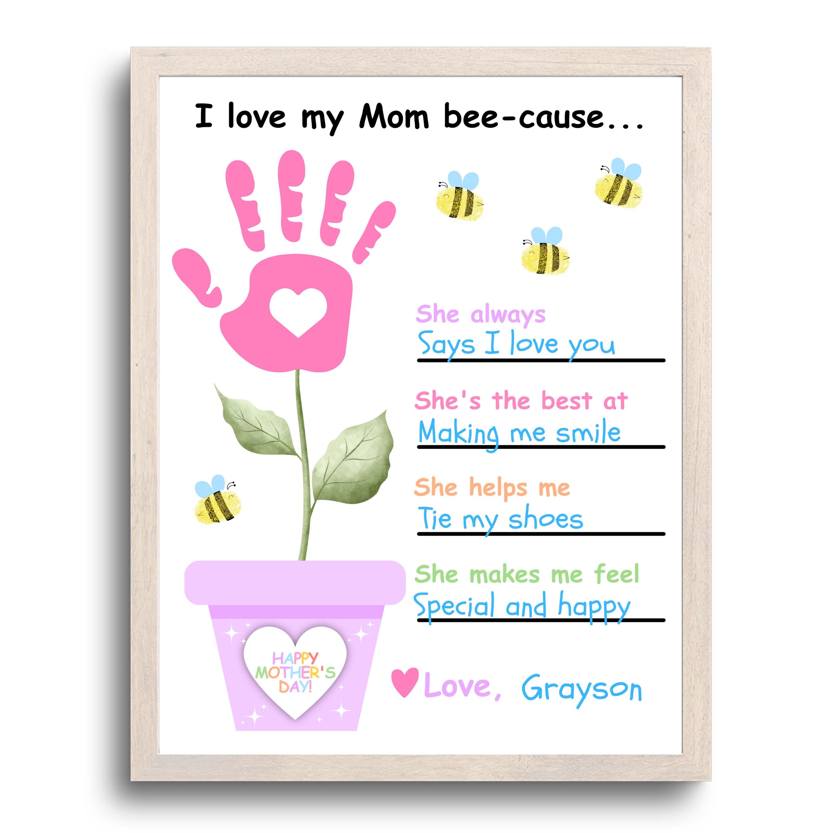 Mothers Day Handprint Art Craft, Mom Handprint Fingerprint Craft ...