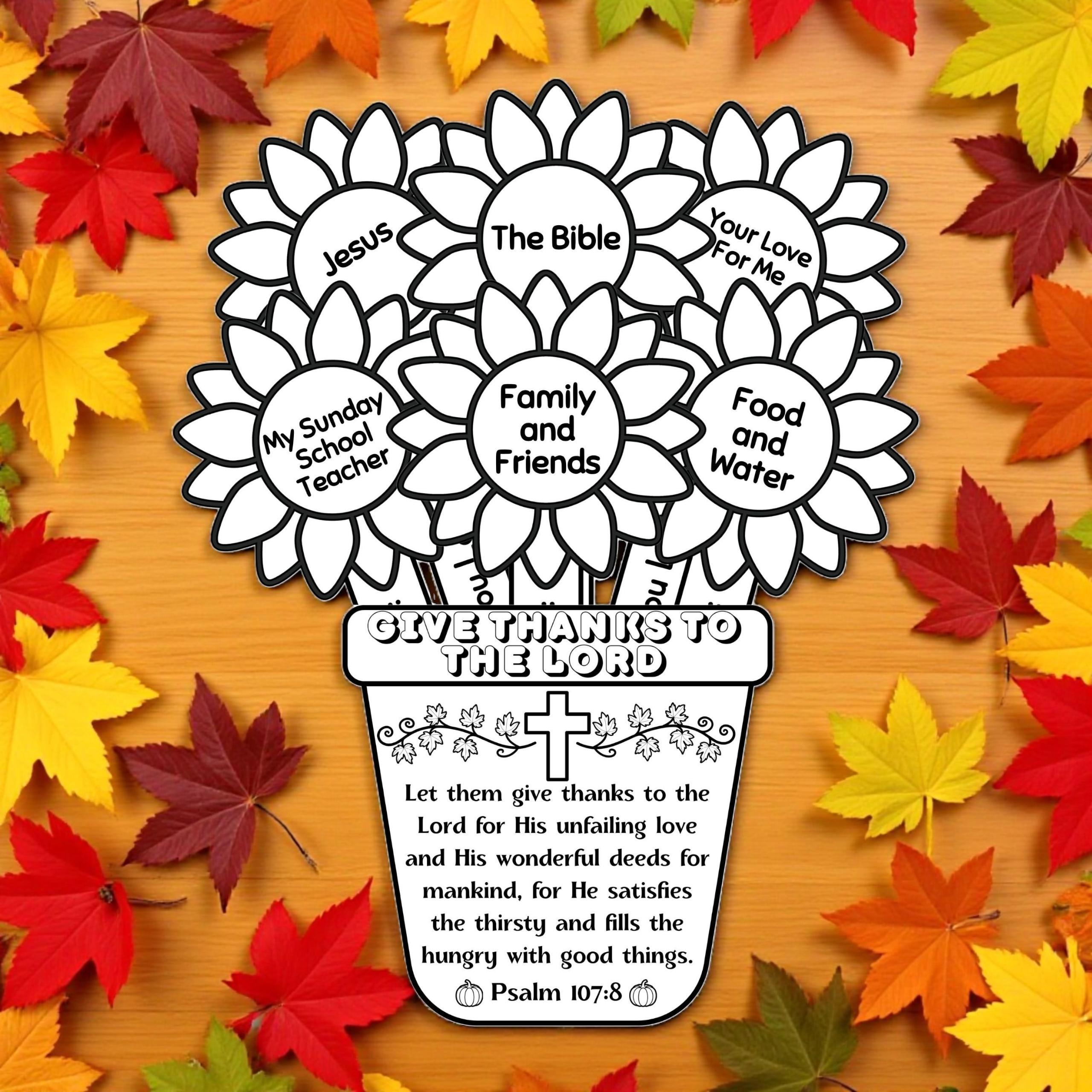 Give Thanks to the Lord Scripture Craft, Thanksgiving Crafts Bible ...
