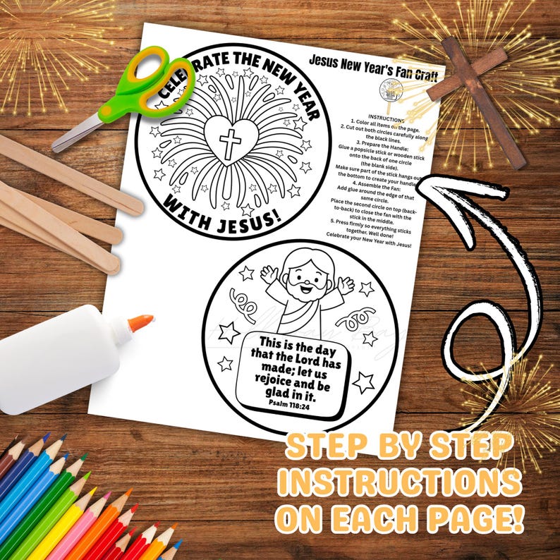 Jesus New Years Craft, Sunday School Lesson New Year's 2026 Activity ...
