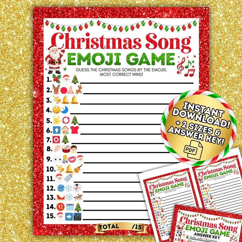Christmas Song Emoji Game - Etsy