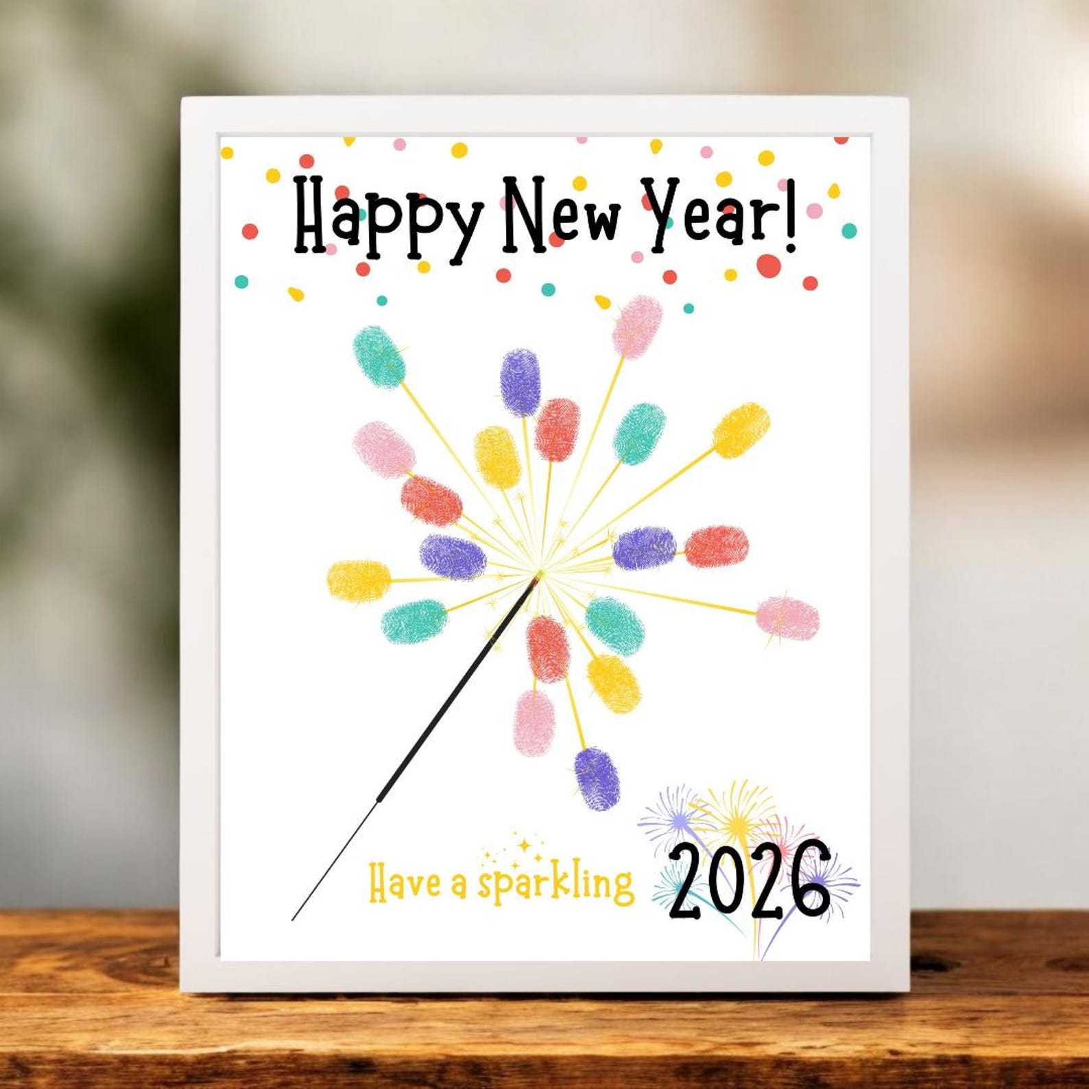 New Years Handprint Art, New Year's Eve Kids Printable Craft, New Years ...