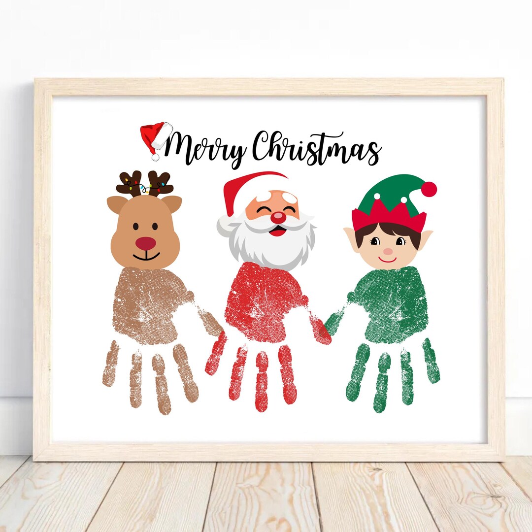 Christmas Handprint Art, Kids Toddlers Handprint Craft, Xmas Handprint ...