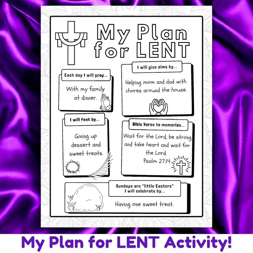 Lent Planner, Lent Crafts, Lent Craft Printable, Lent Crafts for Kids ...