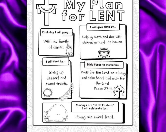 Lent Planner, Lent Crafts, Lent Craft Printable, Lent Crafts for Kids ...