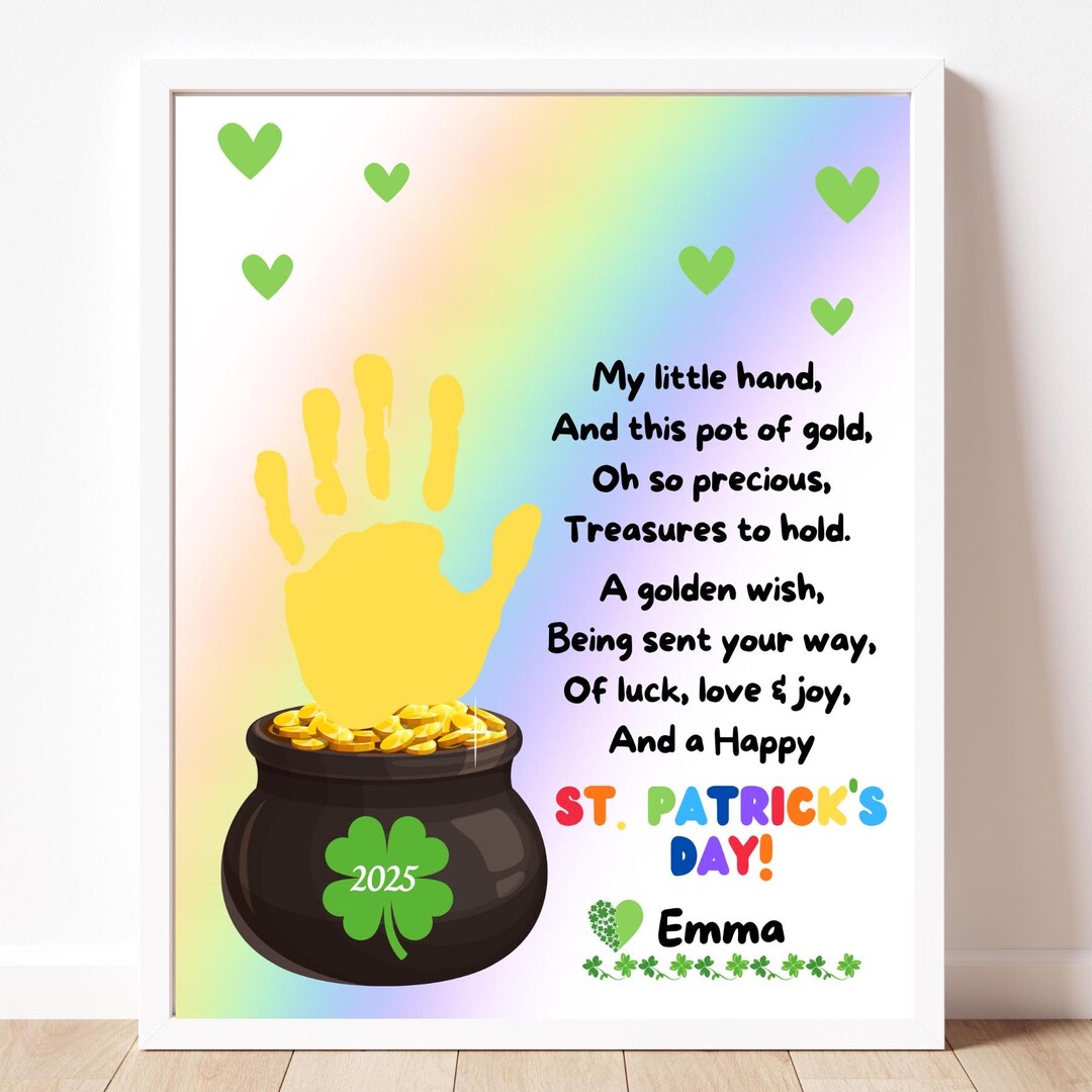 St. Patricks Day Kids Crafts, St. Patricks Day Handprint Art, Kids ...
