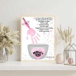 Mothers Day Handprint Art Craft, Mothers Day Craft, Gift for Mom ...