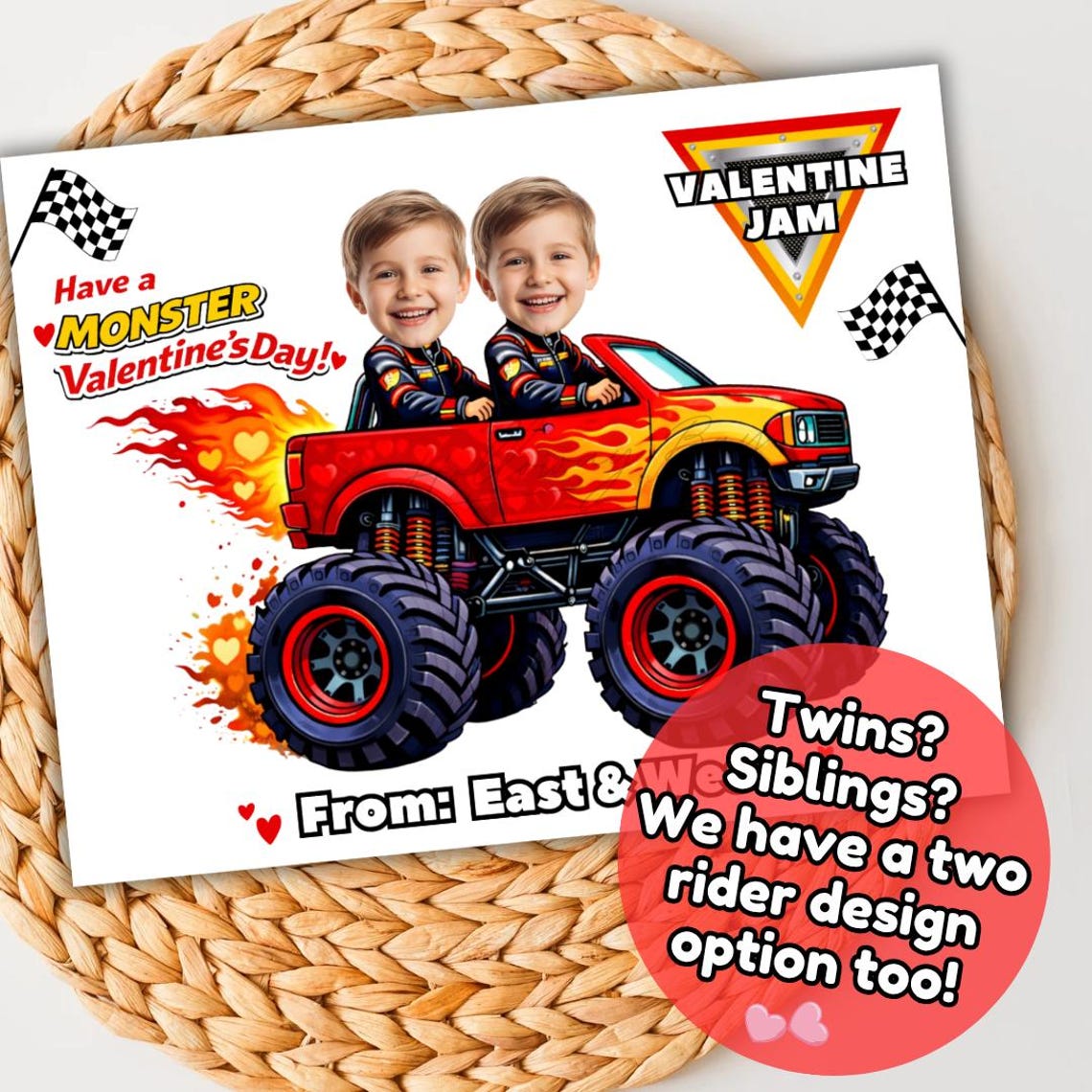 Monster Truck Valentines, Monster Truck Valentine's Cards, Classroom ...