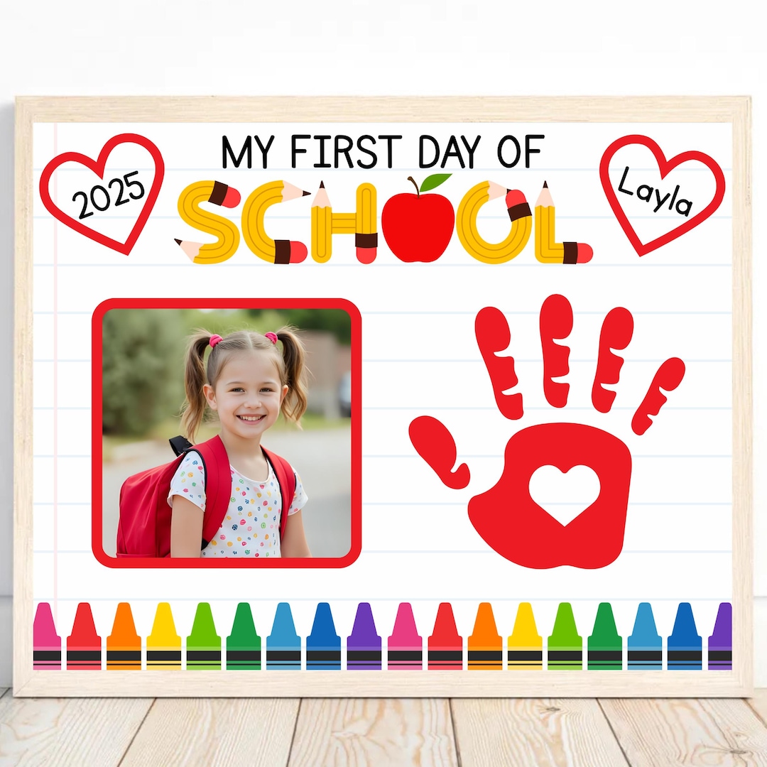 First Day of School Handprint Craft, Kindergarten Preschool Prek ...